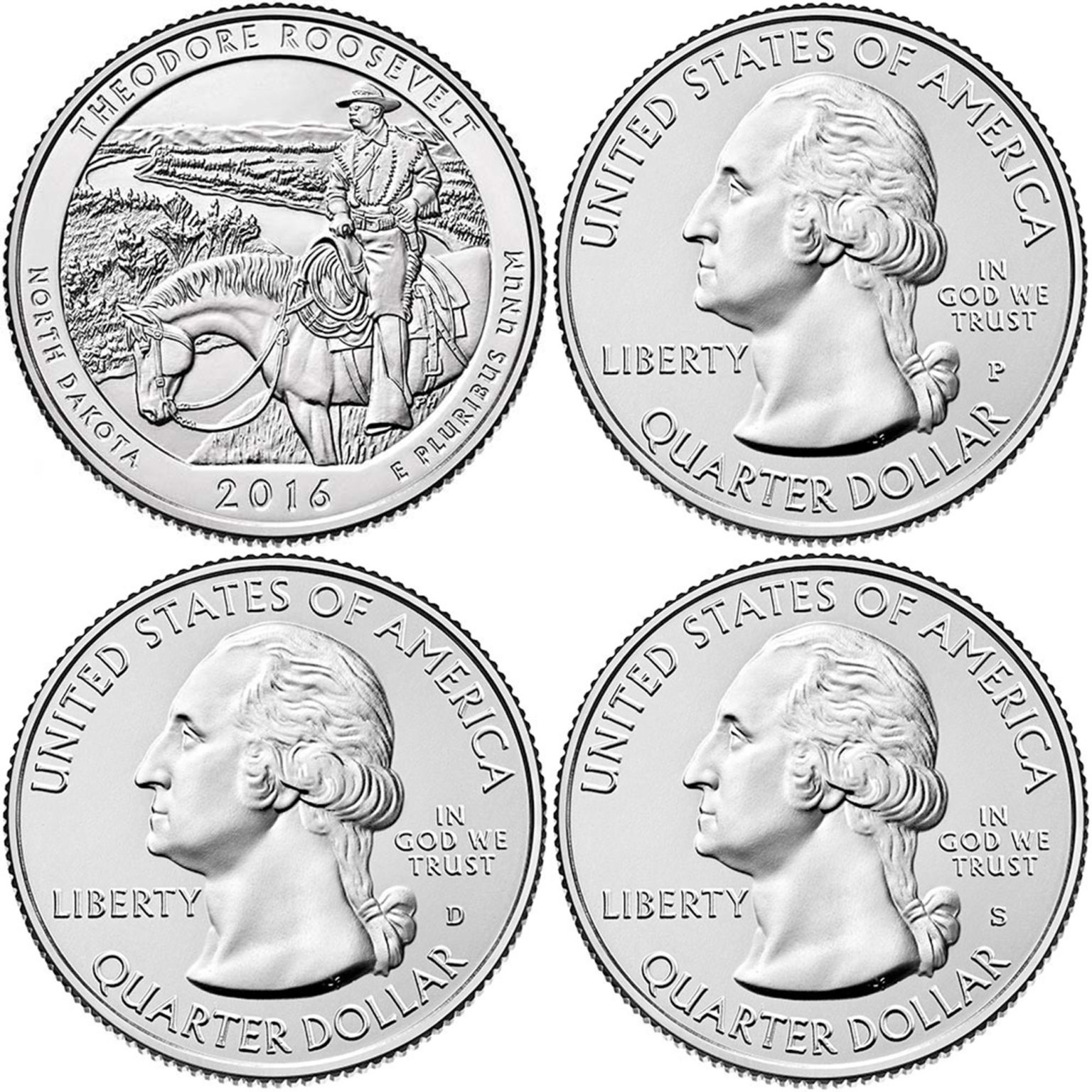 2016 Theodore Roosevelt North Dakota National Park NP Quarters - Surfcoins