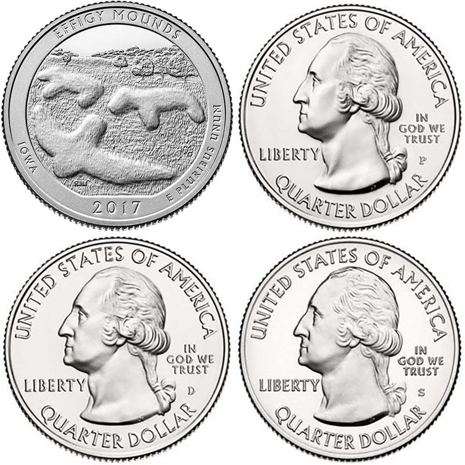 2017 Effigy Mounds National Monument Iowa National Park NP Quarters ...